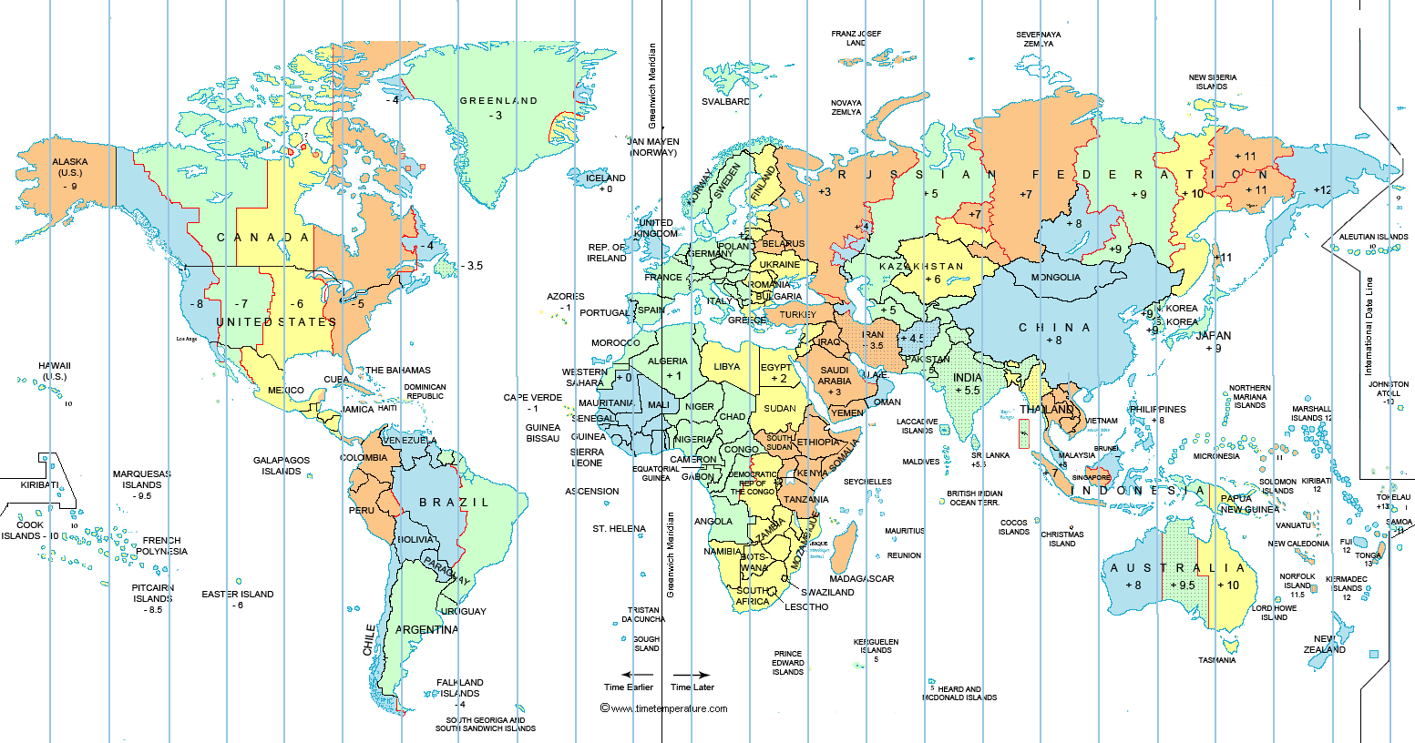 Time Zones Of The World Map Large Version Free Printable World Time Time Zones Of The World Map Large Version Free Printable World Time