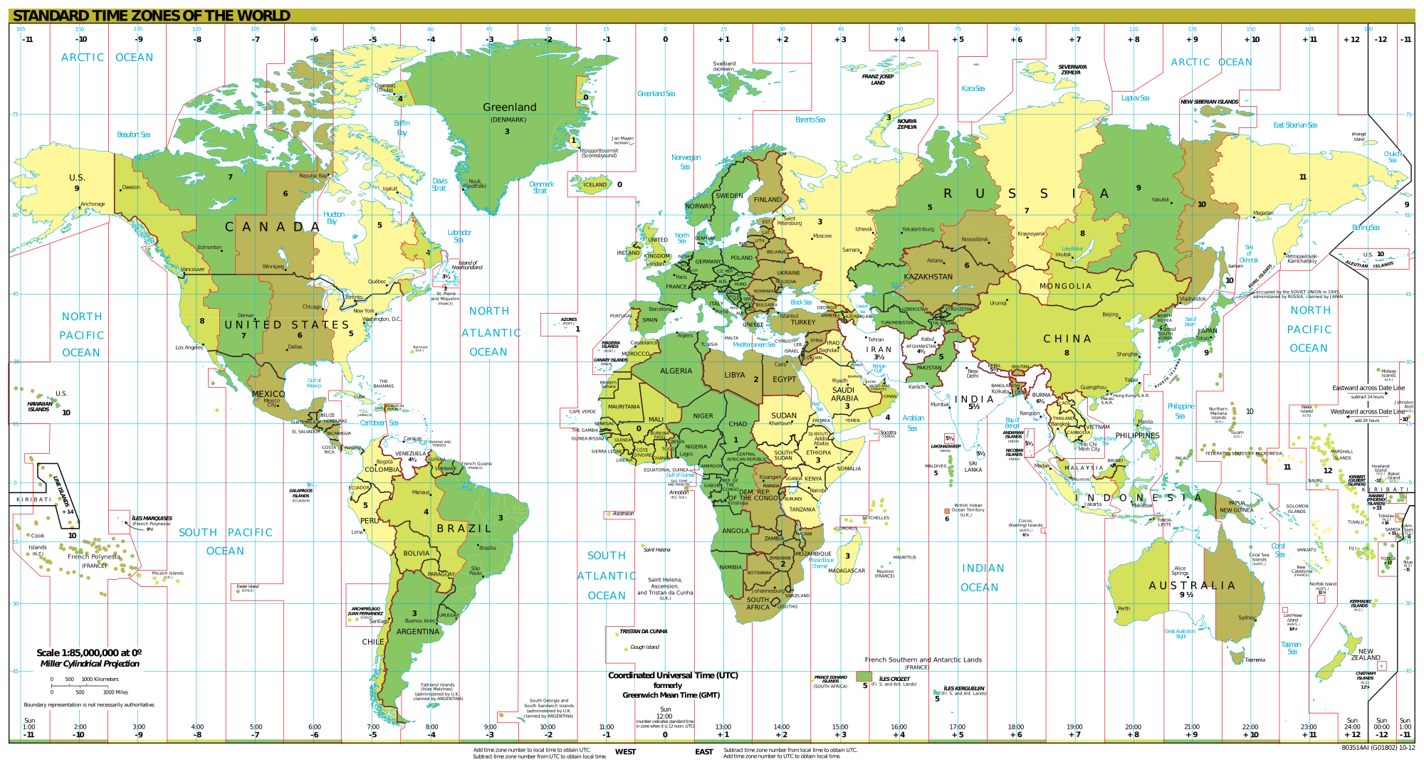 Free Large World Time Zone Map Printable PDF Free Large World Time Zone Map Printable PDF