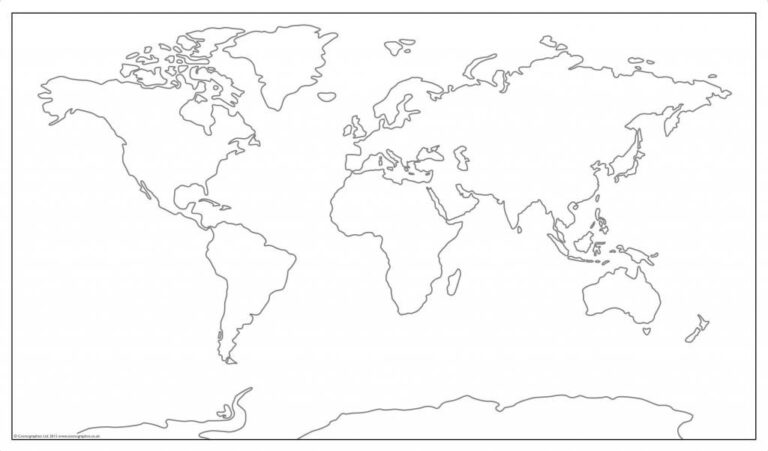 Free Large Printable World Map PDF with Countries
