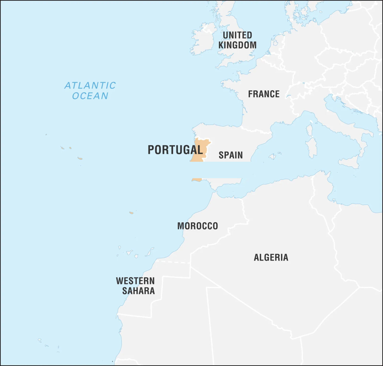 Printable Free Labeled and Blank Map of Portugal With Cities [PDF]